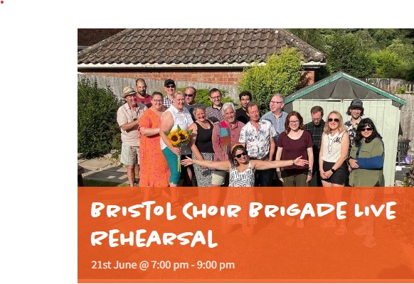 Bristol Choir Brigades' open rehearsal invitation - Fairfield High School
