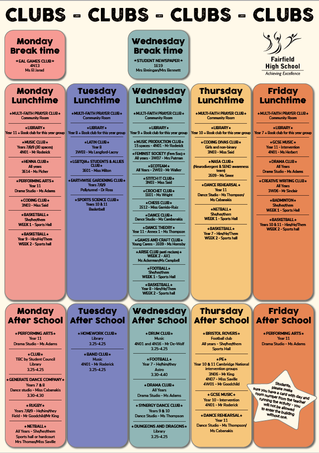 Extra-Curricular Activities & Clubs - Fairfield High School