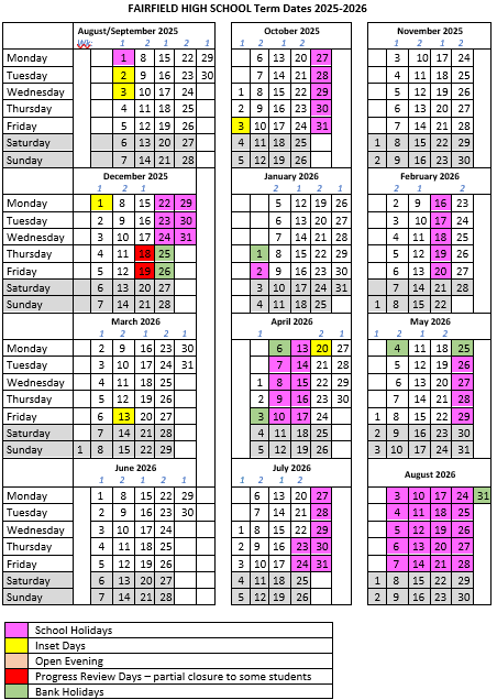 Term Dates - Fairfield High School